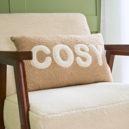 OHS Cosy Slogan Cushion - Natural