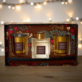 Starlytes Christmas Reed Diffuser & Scented Candle Set - Gingerbread