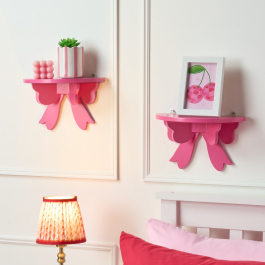 OHS Bow Shelves, Hot Pink - 2 Pack