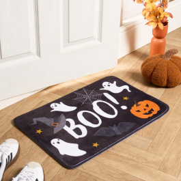 OHS Halloween Ghost Printed Mat - Black